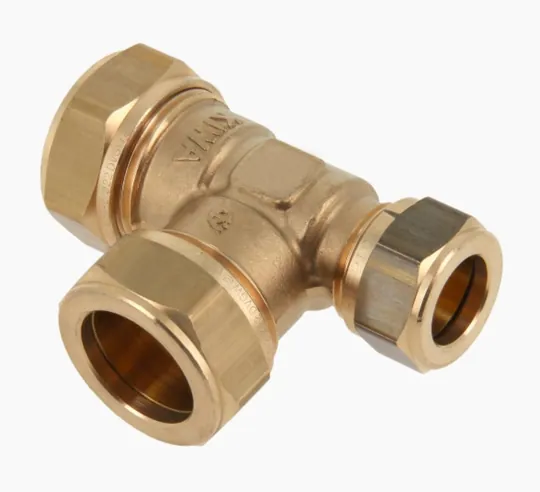 BONFIX Knel messing T-stuk 22 x 22 x 15 mm | BULL Shop